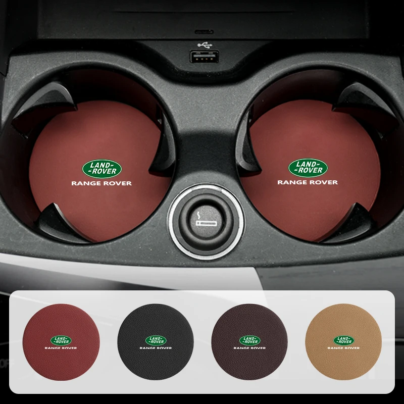 2PCS-Car-Coaster-Leather-Cup-Sink-Protective-Mat-For-Land-Rover ...