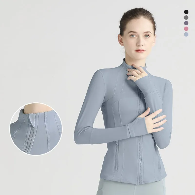 Women-Yoga-Long-Sleeve-Sports-Jacket-Nylon-Slim-Stretch-Zipper-Running-Yoga-Fitness-Long-sleeved ...