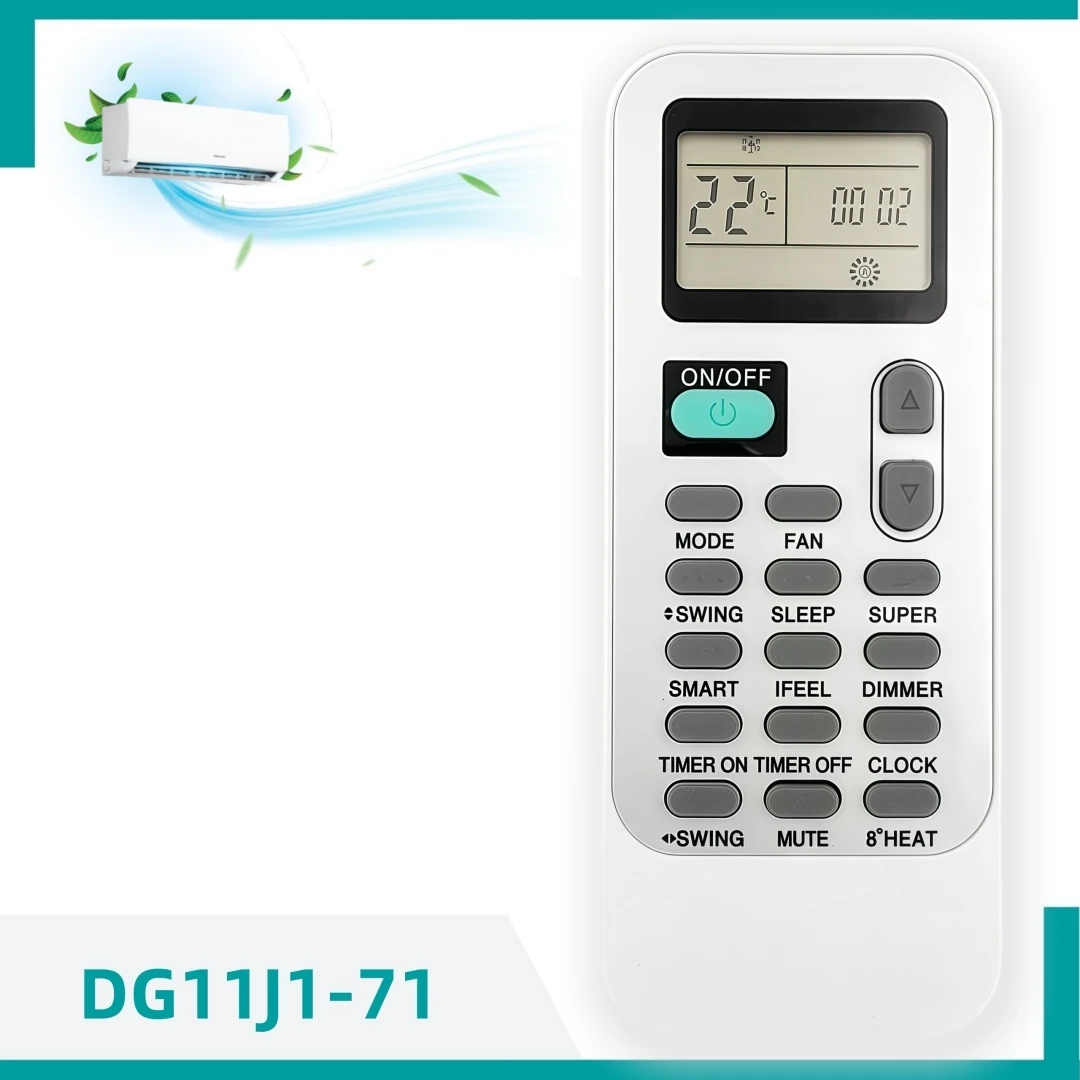 AC Remote Control DG11J1-71 For Hisense, BEKO, GIATSU, TORNADO, SAGA ...
