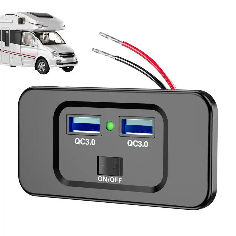12V-72W-USB-Multi-Function-Fast-Duals-USB-Charger-For-Campervan-Caravan ...