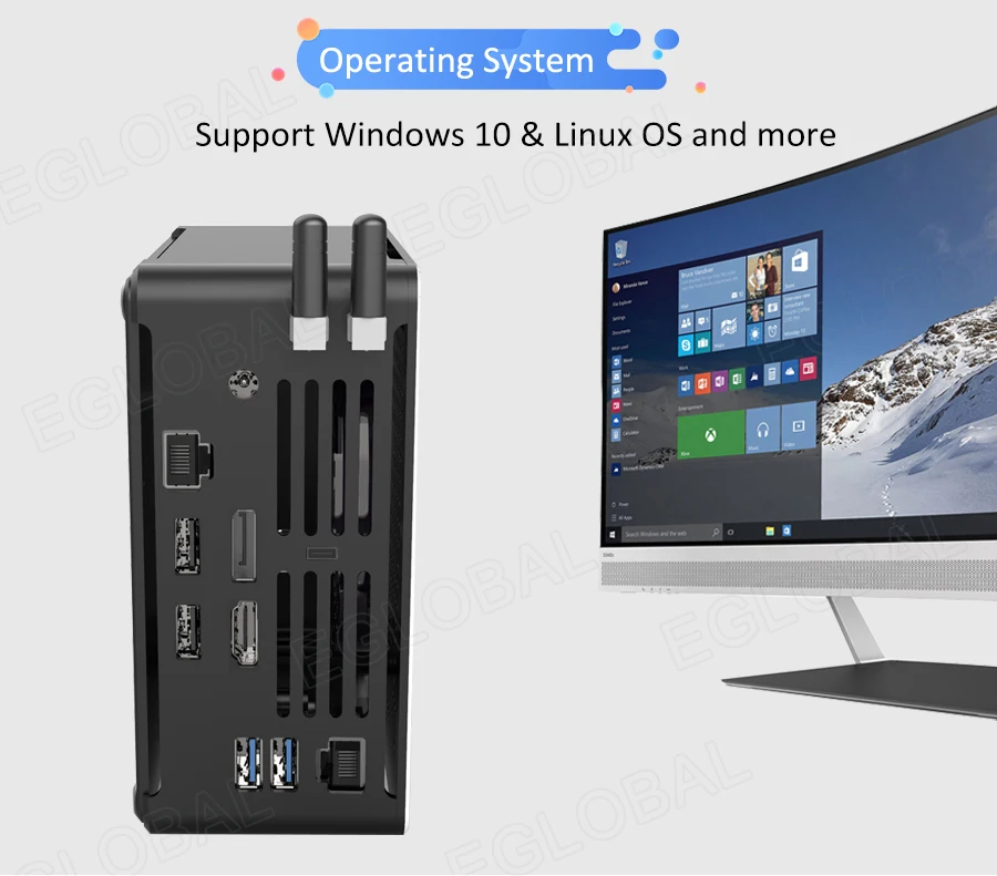 Игровой мини-ПК EGLOBAL, макс. 64 Гб DDR4 RAM, макс. 7 ТБ NVMe SSD ...