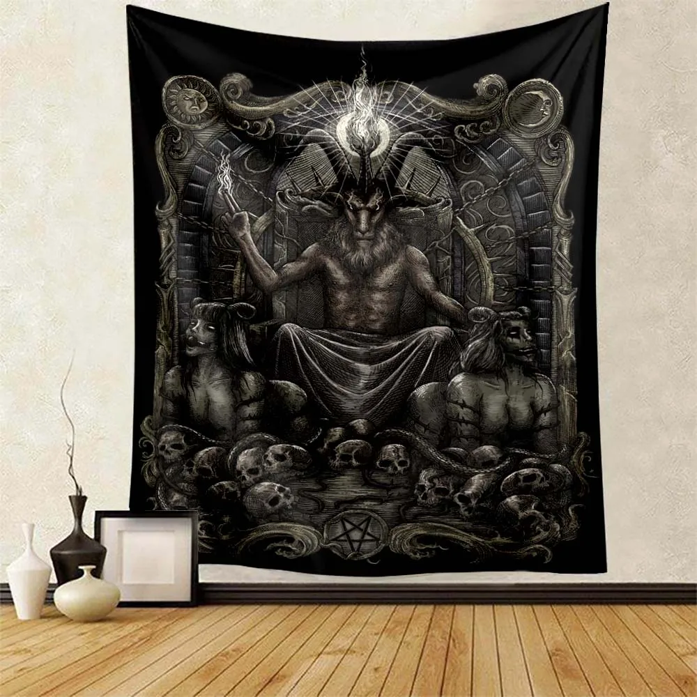 Baphomet-Satan-Demon-Evil-Tapestry-Bar-Club-Man-Cave-Home-Bedroom-Wall ...