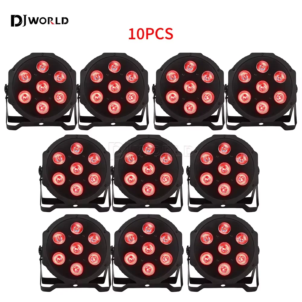 10PCS-Set-7x18W-LED-Par-RGBWA-UV-Light-6in1-DMX512-6-10CH-Stage ...