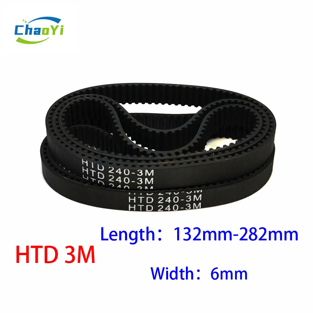 HTD 3M Closed Loop Timing Belt Length 132mm-282mm Width 6mm 3M ...
