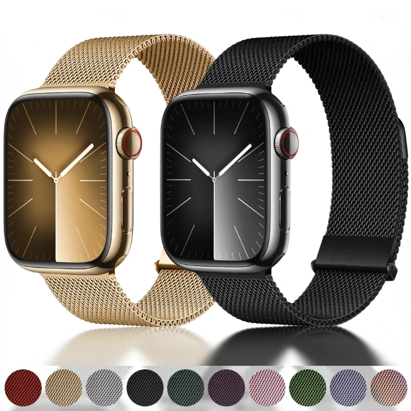Metal magnetic strap For Apple watch Ultra 49mm 10 46mm 42mm 9 8 7 45mm ...
