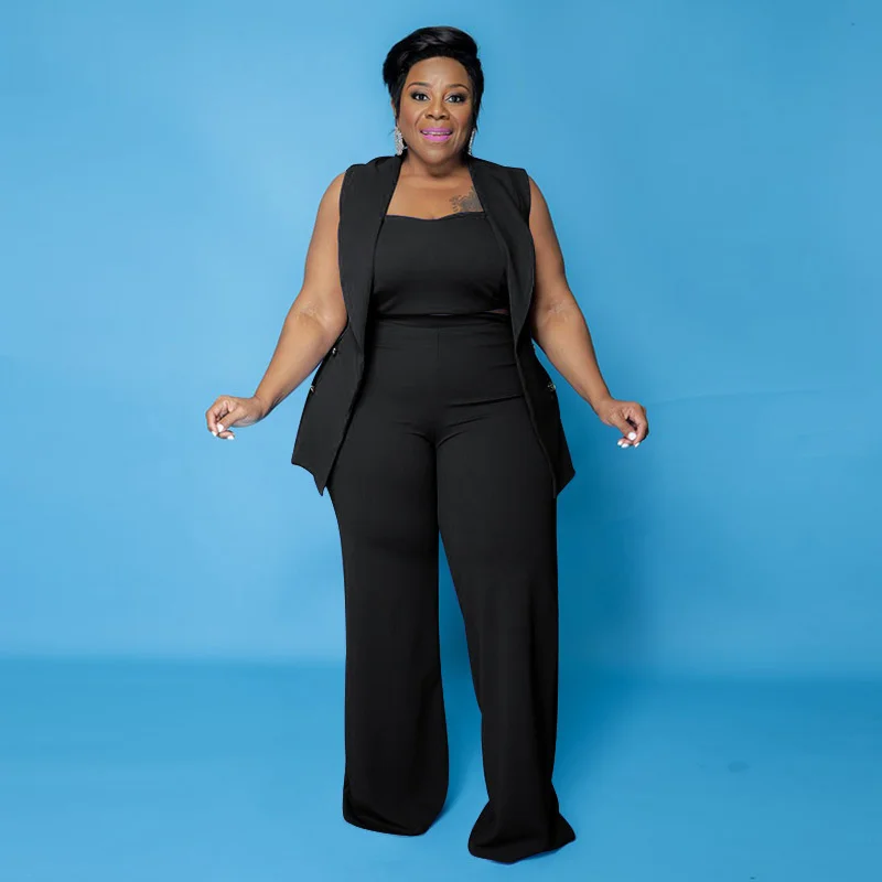 Plus-Size-Matching-Sets-Women-s-Suit-Fat-Mm-Solid-Color-Slim-Size-Women ...