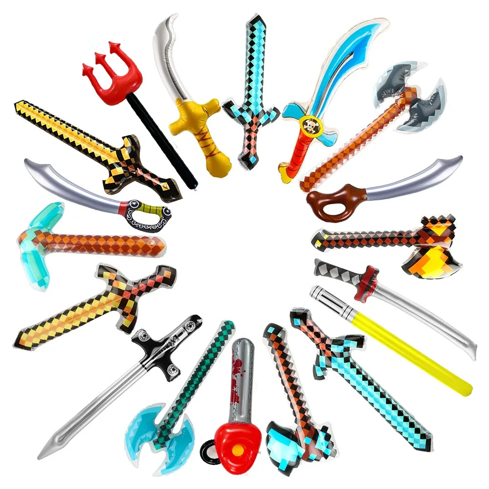 1Pc-Inflatable-Pixel-Swords-Blow-Up-lightsabers-Axe-Knife-Pickaxe ...