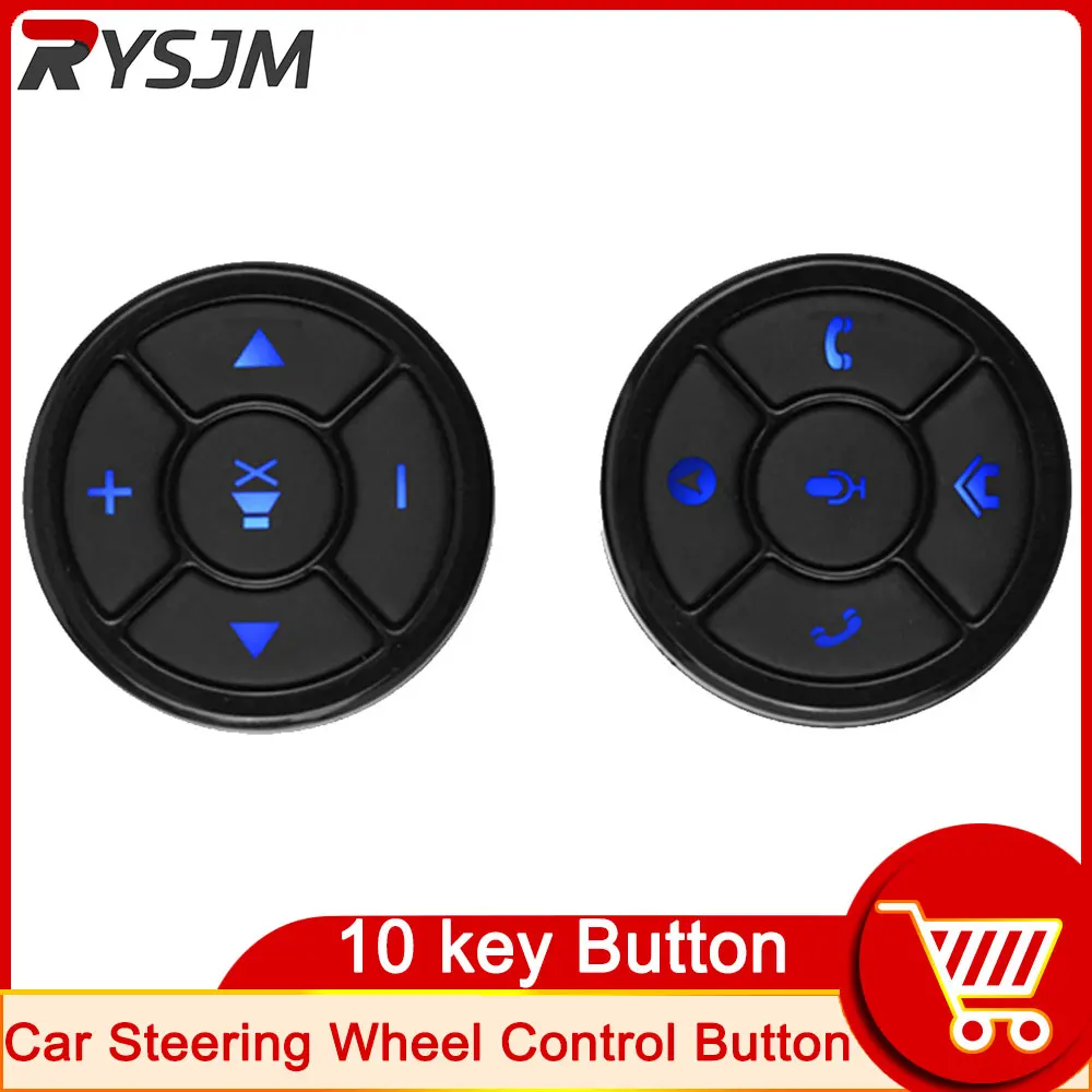 10 Keys Wireless Car Steering Wheel Control Button for Car Radio DVD ...