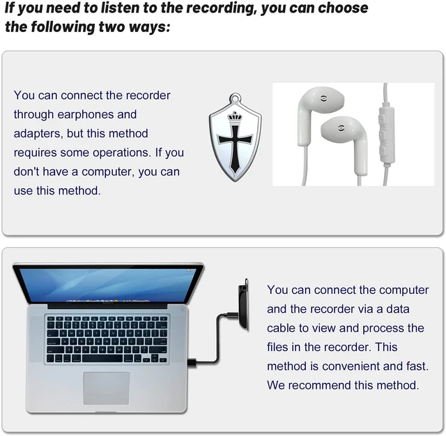 Digital Audio Voice Recorder Mini Activated Recording Dictaphone Sound ...