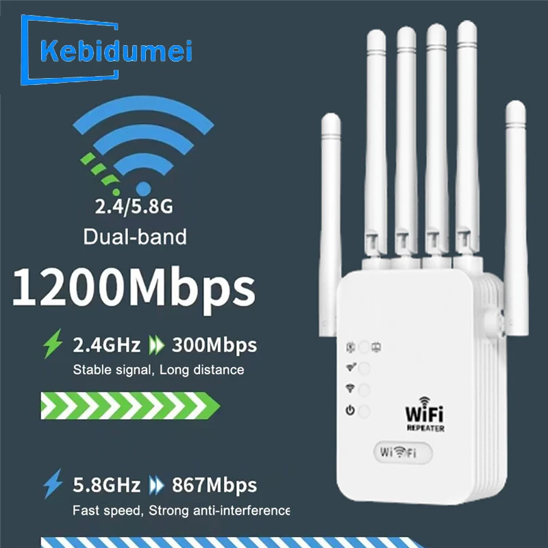1200Mbps-2-4G-5GWiFi-Dual-Band-Repeater-Wireless-Signal-Range-Extender ...