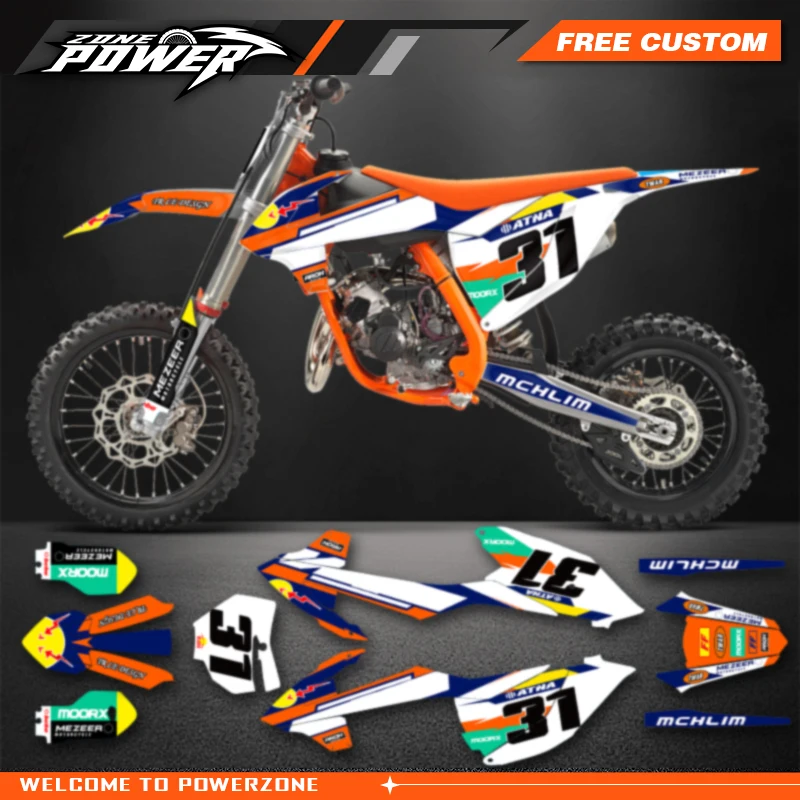 Powerzone Racing Custom Graphics Sticker Sheet Kit for KTM SX85 SX 85 ...