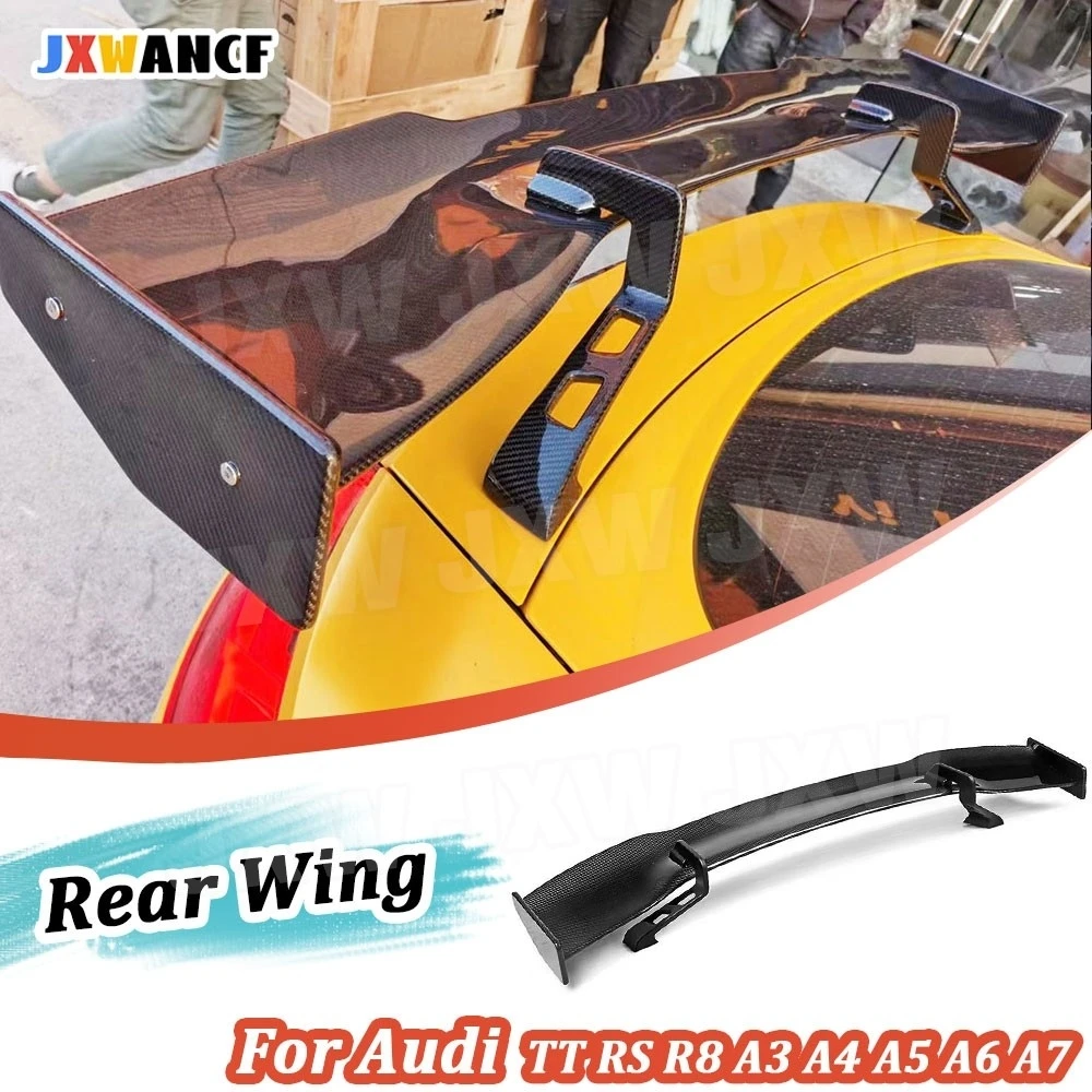JXWANCF Carbon Fiber Car Rear Trunk Spoiler Boot Lip Wing For Audi TT ...