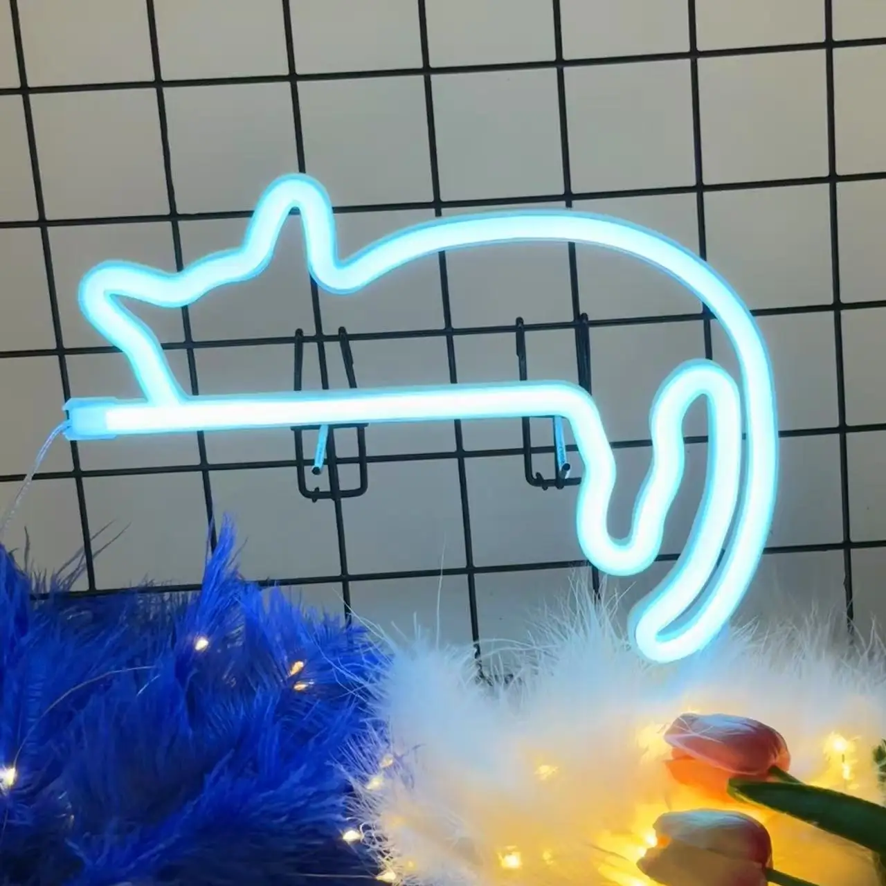Cute cat neon light, LED wall decoration, suitable for girls, bedrooms ...