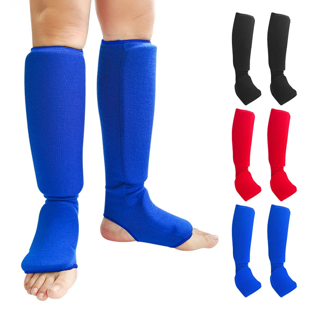 Professional Boxing Karate Leg Guards Integrated Foot Instep Shin ...