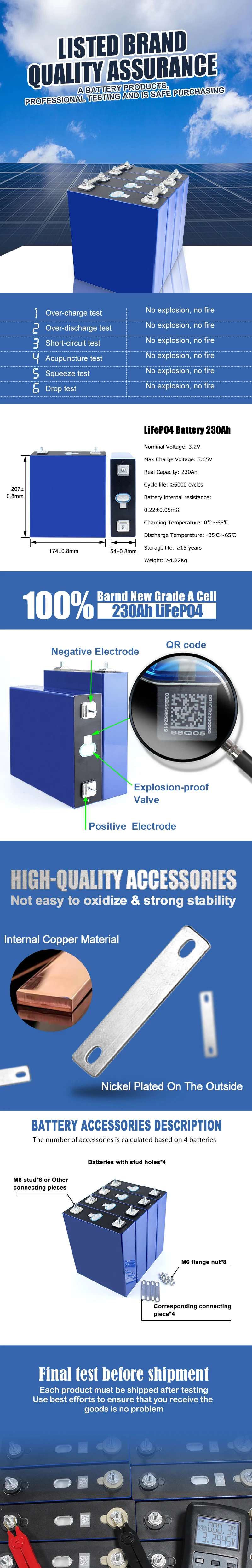EVE 230Ah LiFePO4 3.2V LF230 Grade A Cell Rechargeable LFP Battery for ...