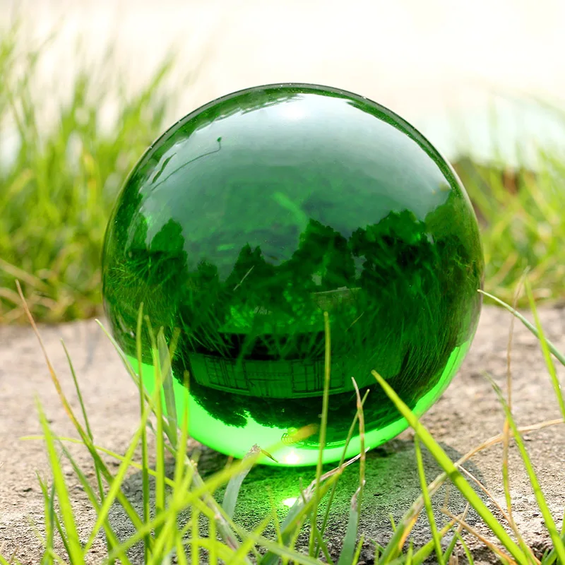 30mm-100mm Green Rare Natural Green Crystal Healing Glass Round Ball ...