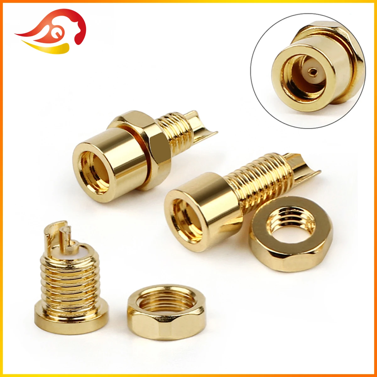 QYFANG Gold Plated Beryllium Copper MMCX Female Jack Solder Wire ...