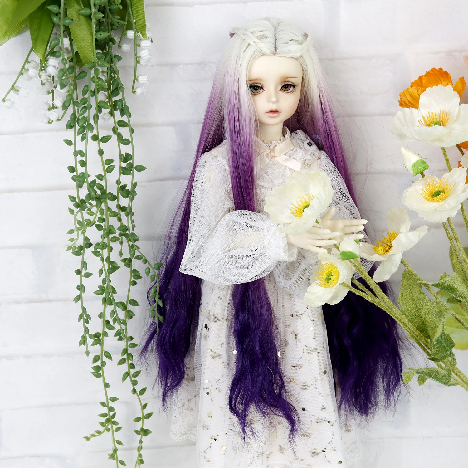 Aidolla 1/3 BJD Doll Wig Long Curly Doll Hair Big Roll Wig High ...