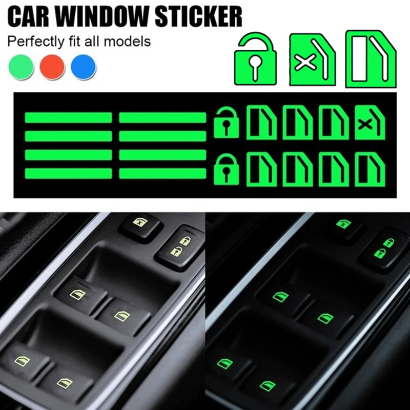 Car-Door-Window-Lift-Button-Luminous-Sticker-Windows-Control-Pane ...