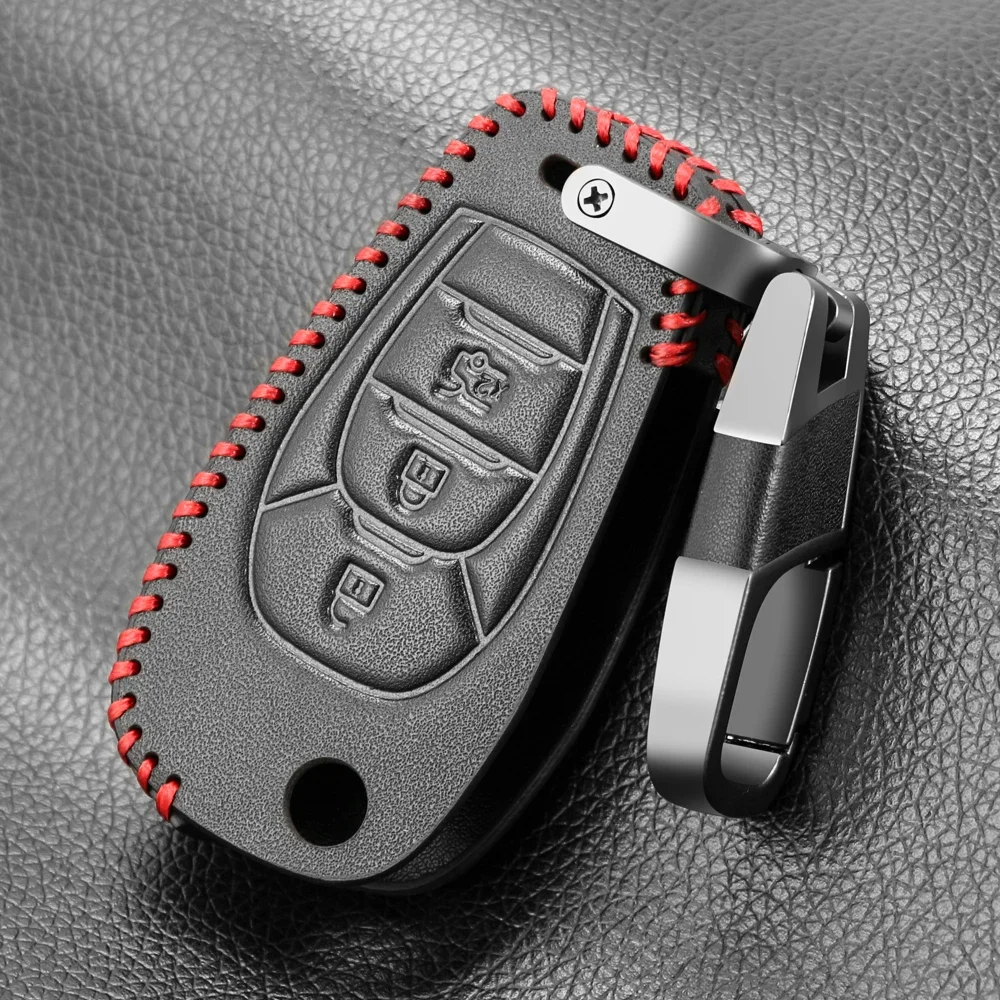 Leather-Car-Flip-3-Button-Key-Case-Protective-Cover-For-Chevrolet-Cruze ...