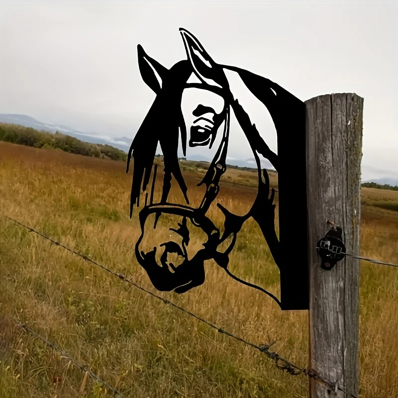 Rustic-Metal-Horse-Silhouette-for-Garden-Fence-Weather-Resistant-Easy ...