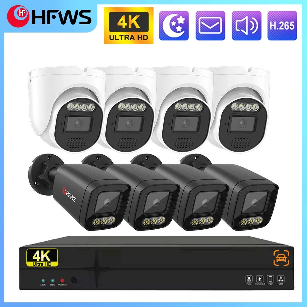 Sistema-de-videovigilancia-4K-8MP-Dome-ip-poe-c-mara-de-seguridad-NVR ...