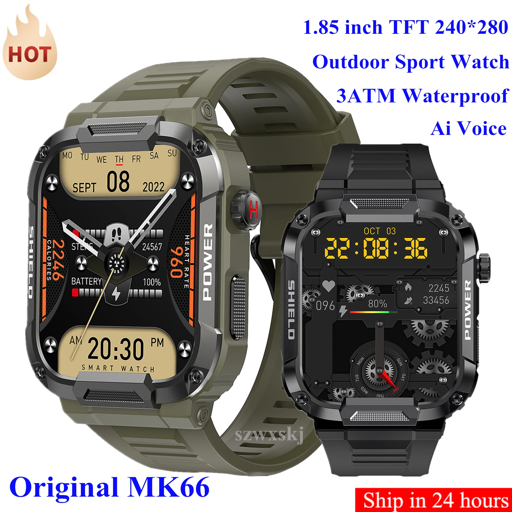 New-MK66-Smart-Watch-Men-1-85-Inch-400mAh-Fitness-Tracker-Custom-Dial ...