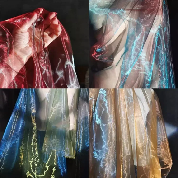 Double-color-Gradation-Laser-Organza-Fabric-By-The-Meter-for-Dresses ...