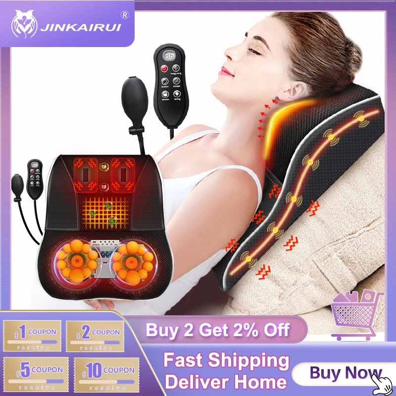 Jinkairui Electric Shiatsu Head Neck Cervical Ttraction Body Massager ...