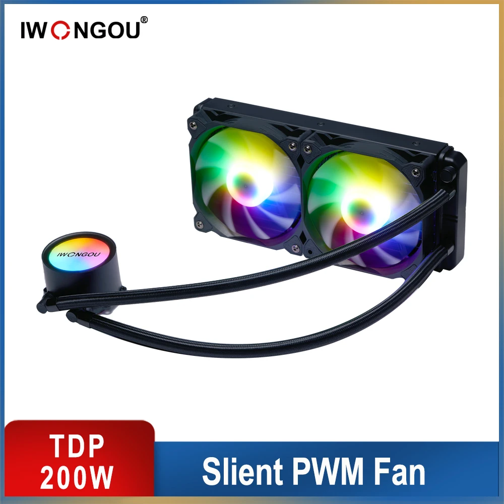 IWONGOU PC 수냉식 라디에이터 방열판, X99 팬 프로세서, AM4 AM3 LGA2011 1700 115X 4 핀 Rgb 120mm| | - AliExpress