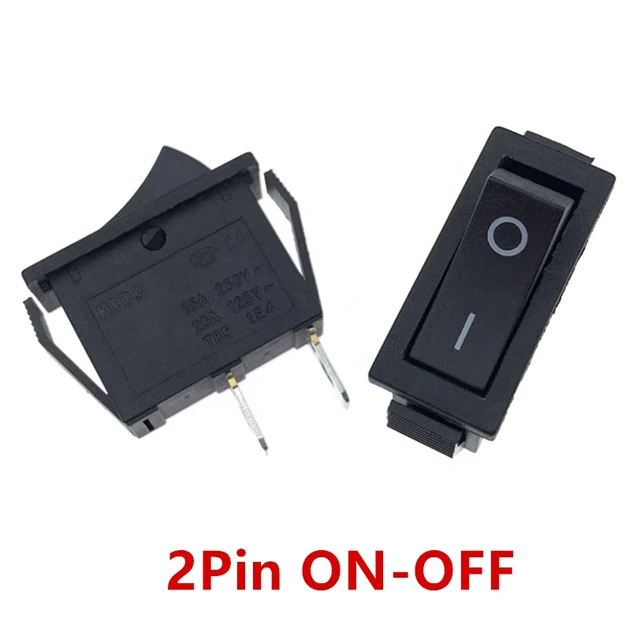 5 pcs/lot KCD3 With Light Power Switch 10A 250V AC 15A 125V AC 2/3 Pin ...