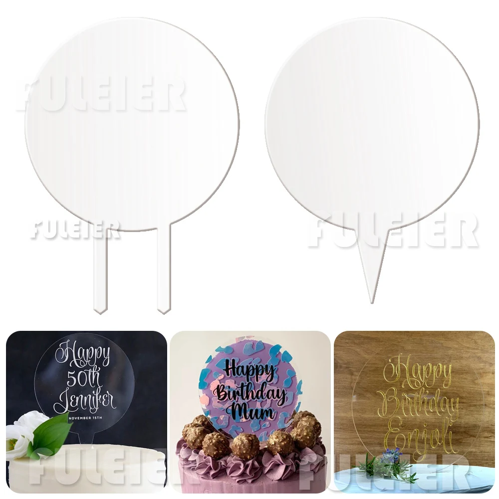 Acrylic Cake Topper Wedding Circle | Blank Cake Toppers Clear Acrylic ...