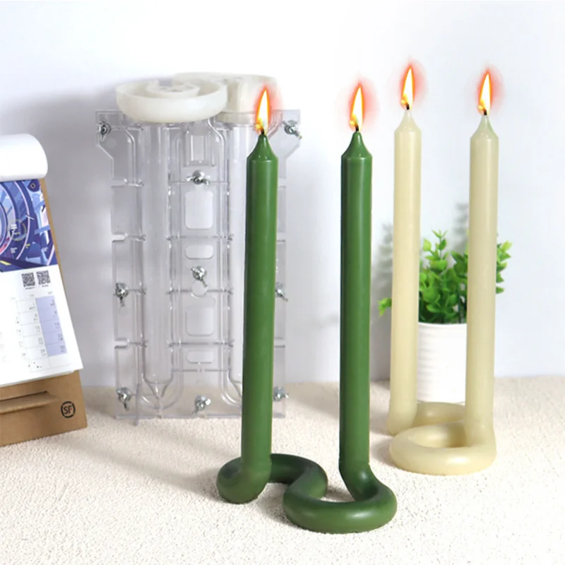 Double Pointed Long Rod Acrylic Candle Mold DIY S shaped Base Pole ...
