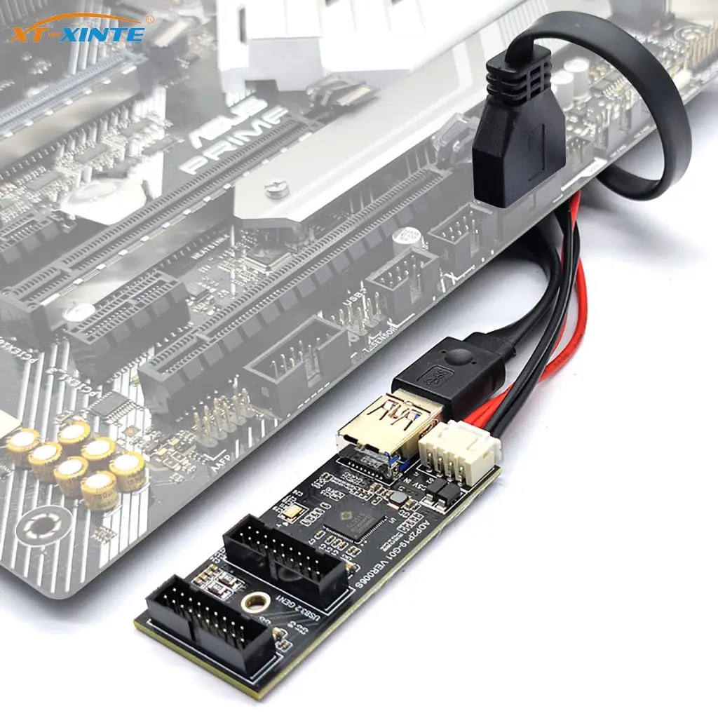 19pin to Type E + 19Pin Motherboard 1 to 2 Splitter USB 3.2 GEN 1 Hub ...