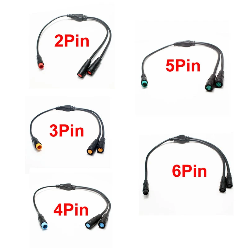 1pcs M8 Y Splitter E-bike Cable 1male To 2 Female 2 3 4 5 6 Pin ...