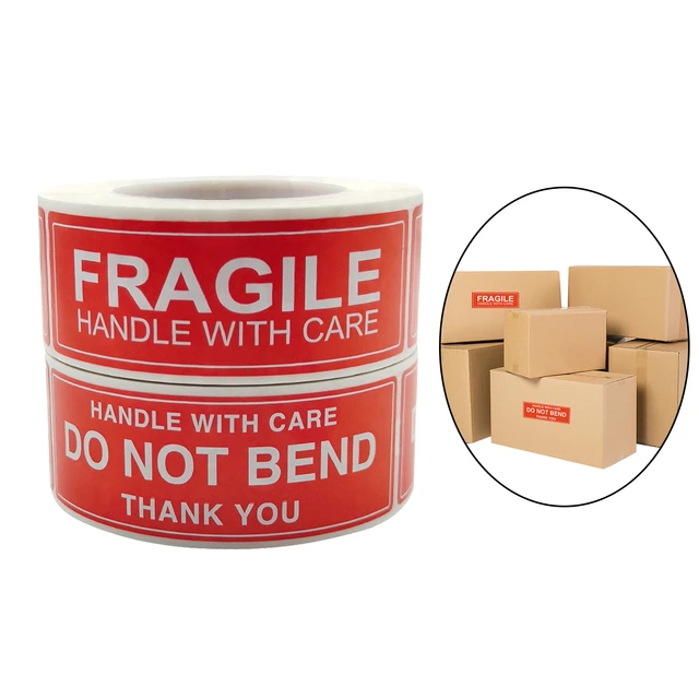 Fragile Do Not Bend Label