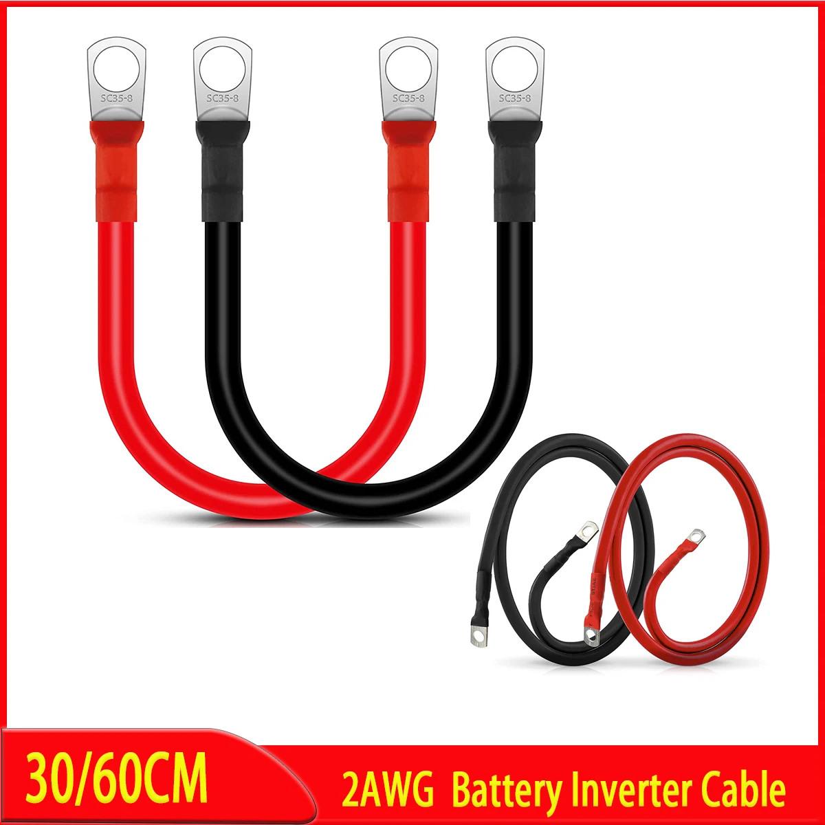 Battery-Inverter-Cable-2awg-Car-Battery-Cable-with-Terminals-30-60cm ...