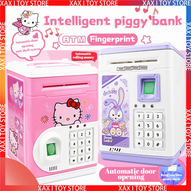 Sanrio-Anime-Cartoon-Fingerprint-Mealheiro-Ol-Kitty-Kawaii-Autom-tico ...
