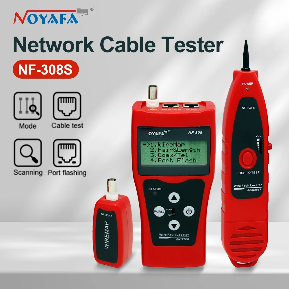 Noyafa-Network-Cable-Tester-NF-308S-LCD-Display-Cable-Tracker-Measure ...