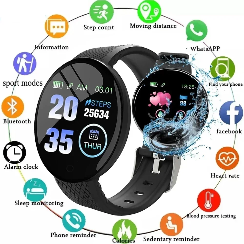 D18 circular color screen smartwatch with multiple sports modes, call ...