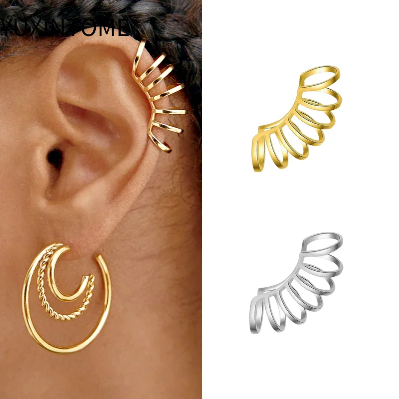 1PC-24K-gold-plated-silver-Fake-Piercing-Ear-Cuff-Hollow-Out-Ear-Cuff ...