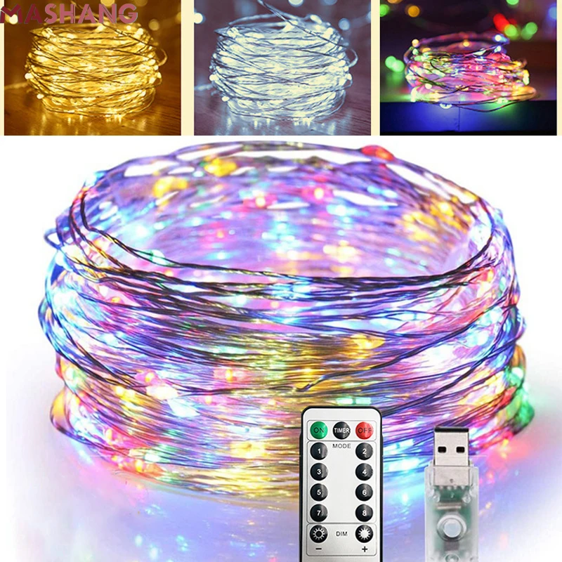Led-Twinkle-String-Lights-with-Remote-Control-Usb-Waterproof-Copper ...