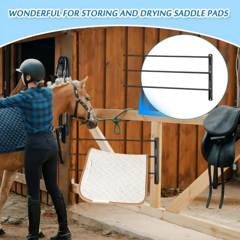 Saddle-Rack-Wall-Mounted-Horse-Tack-Storage-180-Degree-Swing-Out-Sturdy-Saddle-Pad-Rack ...