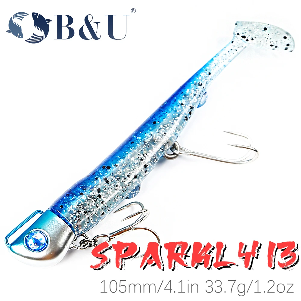B&u Sand Eel 33g Saltwater Soft Fishing Lure Tail Jig Head Hook Minnow ...