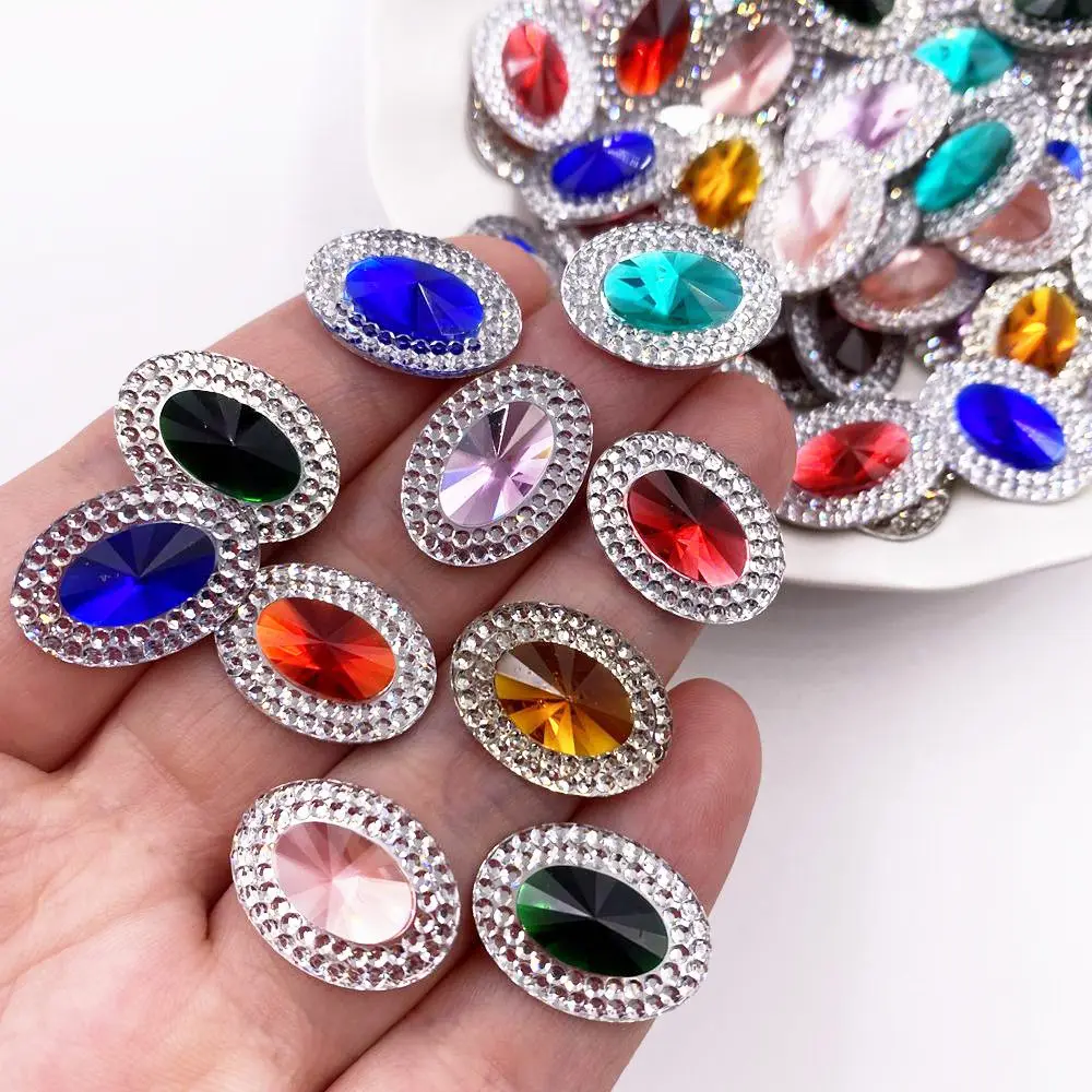 Gemas-ovaladas-de-cristal-convexo-de-doble-Color-de-resina-brillante ...