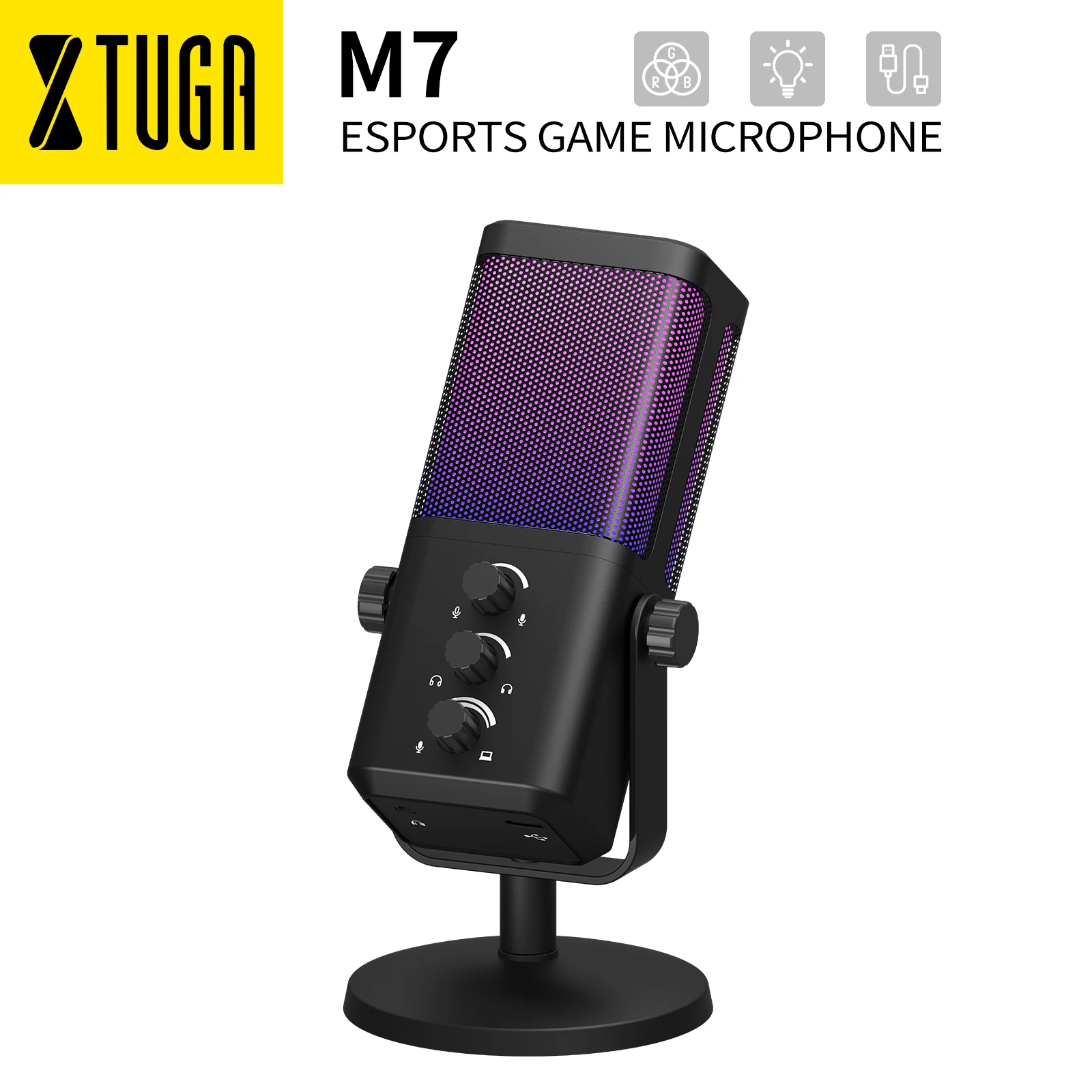 XTUGA M7 Gaming Microphone Professional Live-Streaming Game Mic with ...