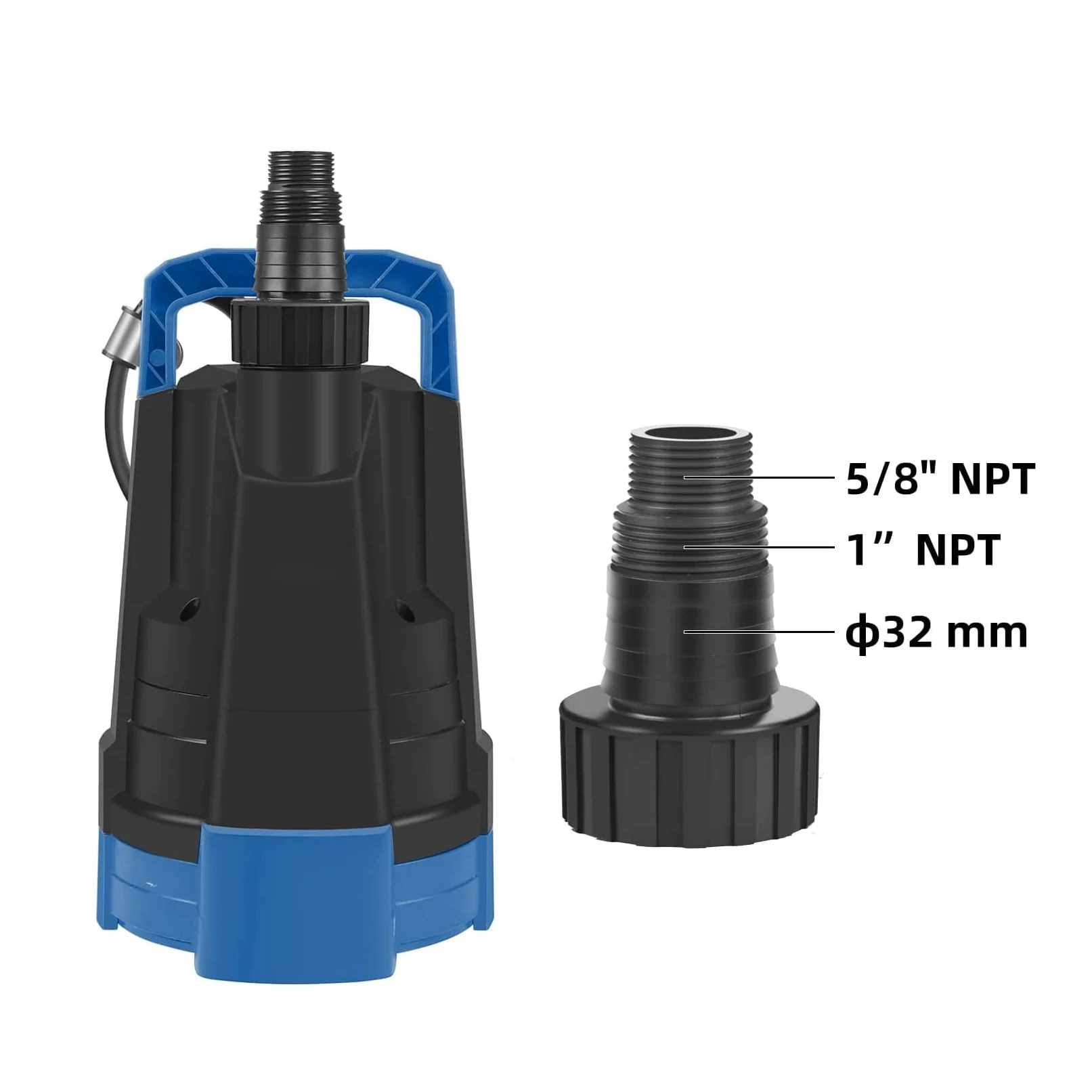 1hp 3430 Gph Water Pump Submersible Portable Utility Clean Water Pump ...