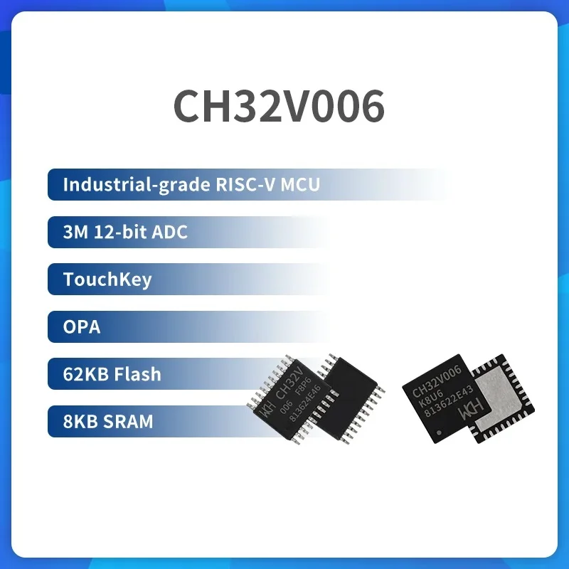 10Pcs/Lot CH32V006 Industrial-grade RISC-V MCU CH32V006F8P6 Multi ...