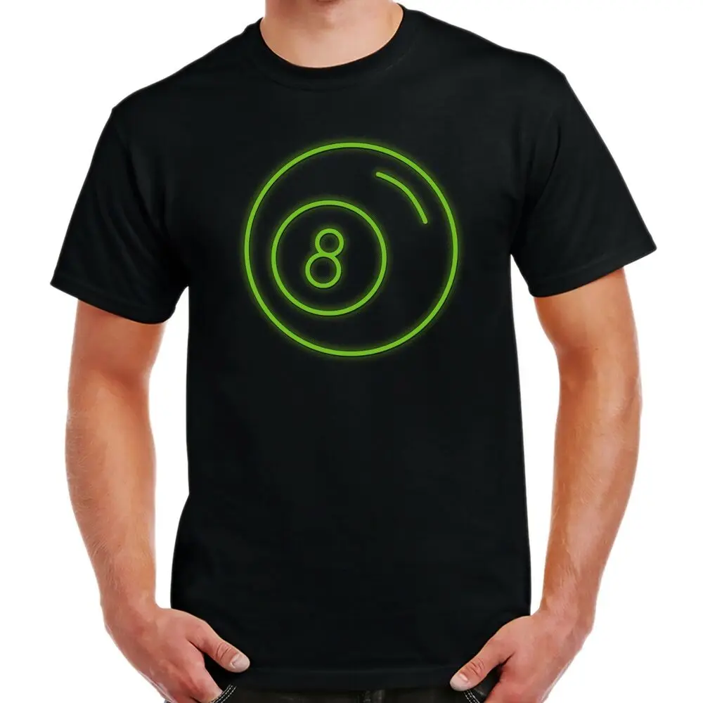 8-Ball-T-Shirt-Neon-Sign-pool-eightball-spots-and-stripes-Tees-Cotton ...