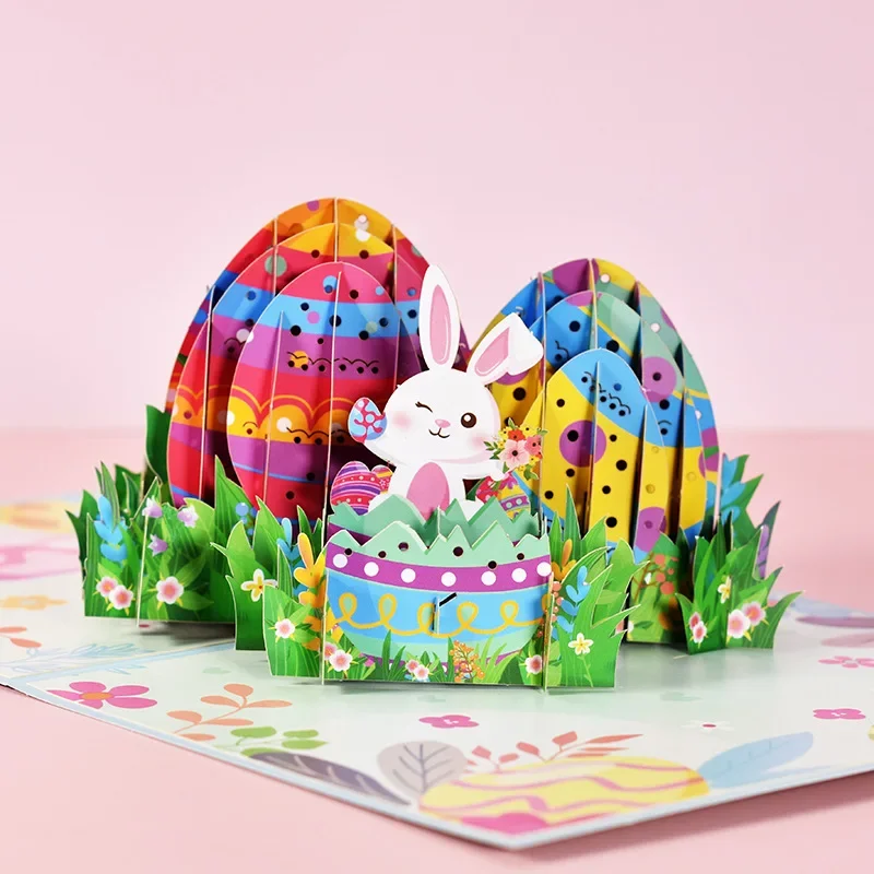 Funny Easter Pop-Up Cards 3D Bunny Egg Basket Greeting Card Birthday ...